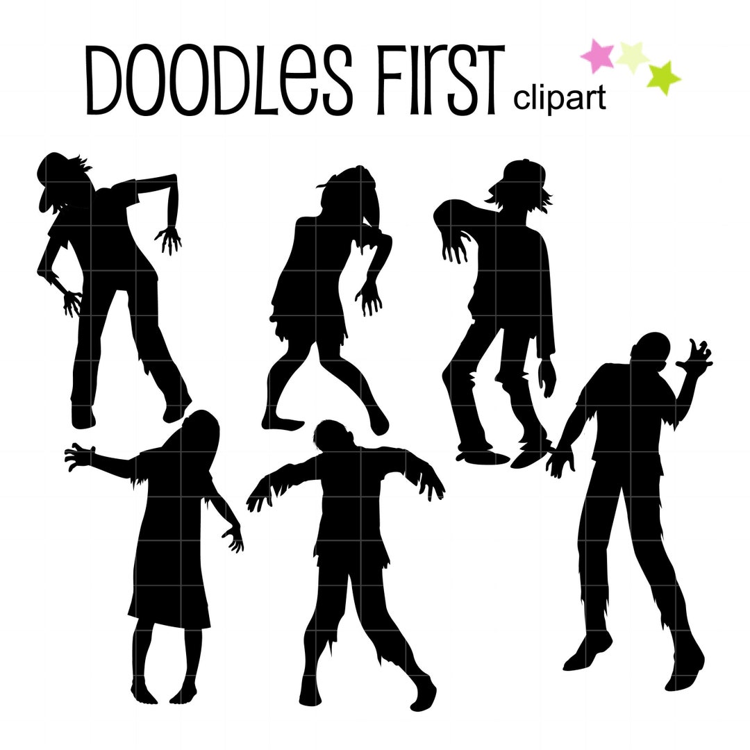 Creepy Zombies Clip Art for Scrapbooking Card Making Cupcake Toppers ...