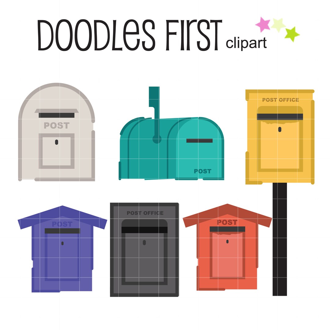 Different Post Box Collection Digital Clip Art for Scrapbooking Card ...