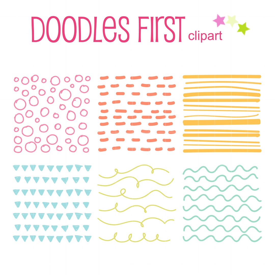 Doodle Scribble Pastel Background Digital Clip Art for Scrapbooking ...