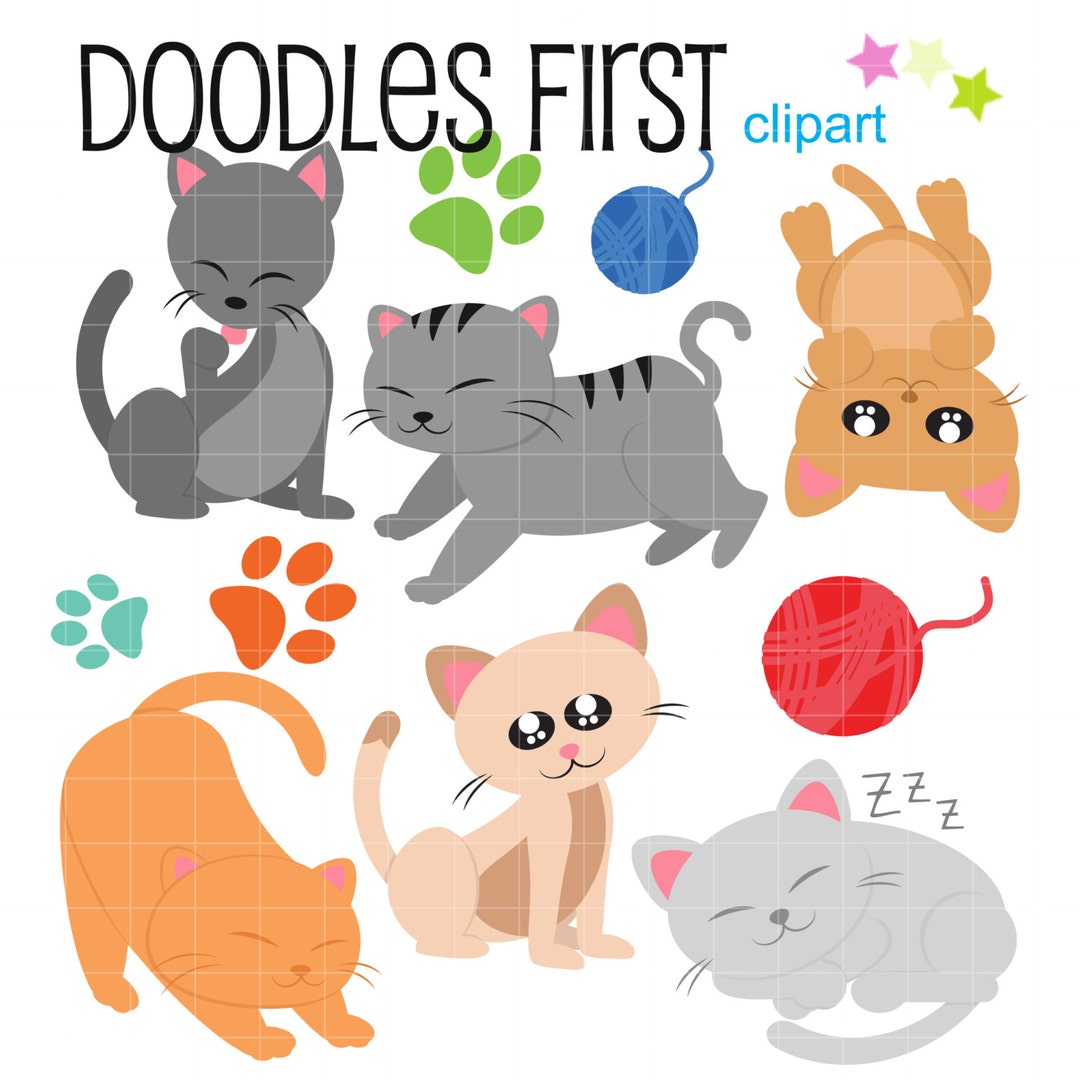Cute Kitties Digital Clip Art for Scrapbooking Card Making Cupcake ...