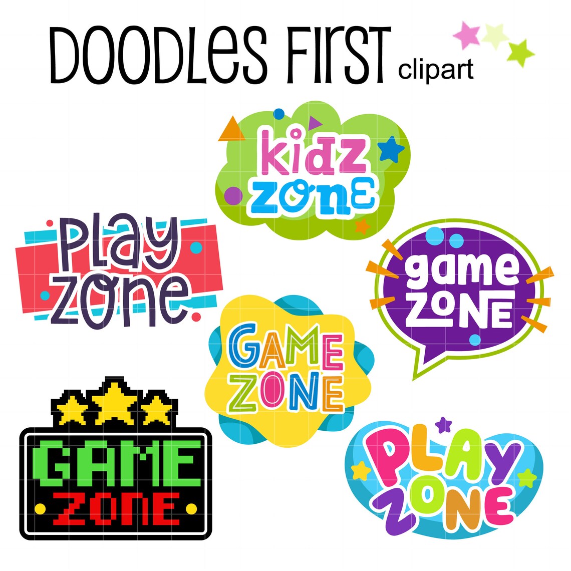 Kids Zone Signs Digital Clip Art for Scrapbooking Card Making - Etsy ...