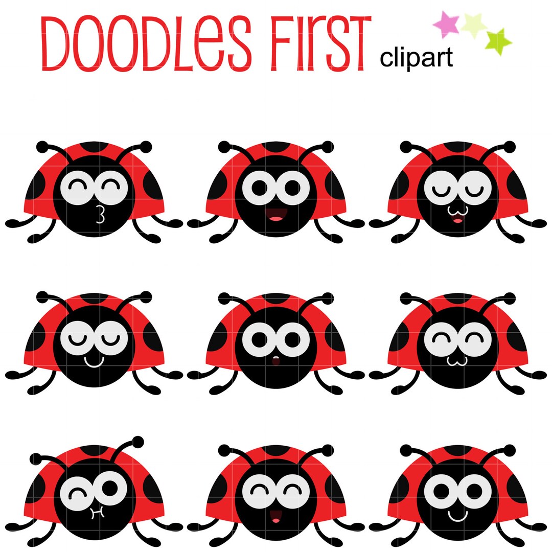 Baby Ladybugs Clip Art for Scrapbooking Card Making Cupcake Toppers ...