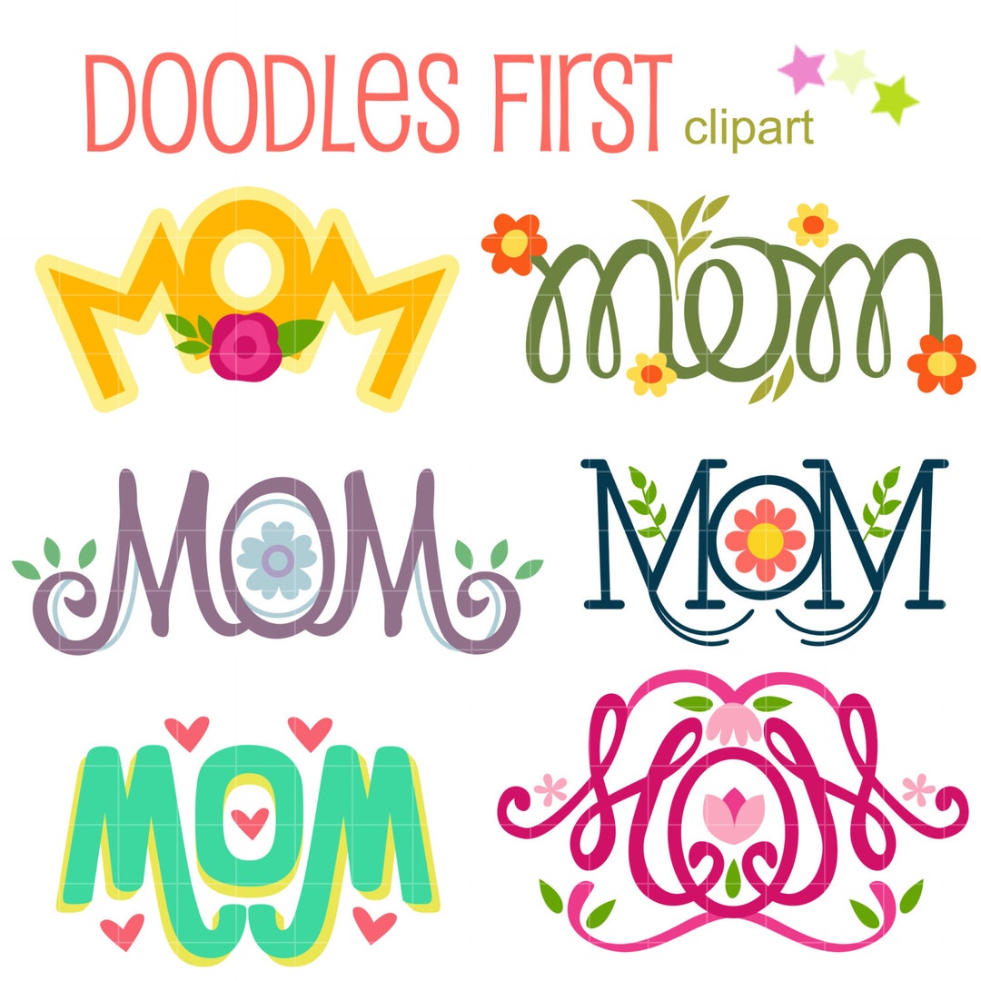 Mom Monogram Digital Clip Art for Scrapbooking Card Making Cupcake ...