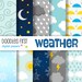 Weather Digital Paper Pack Includes 10 for Scrapbooking Paper Crafts ...