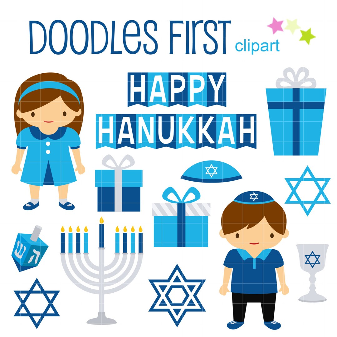 Happy Hanukkah Digital Clip Art for Scrapbooking Card Making Cupcake ...