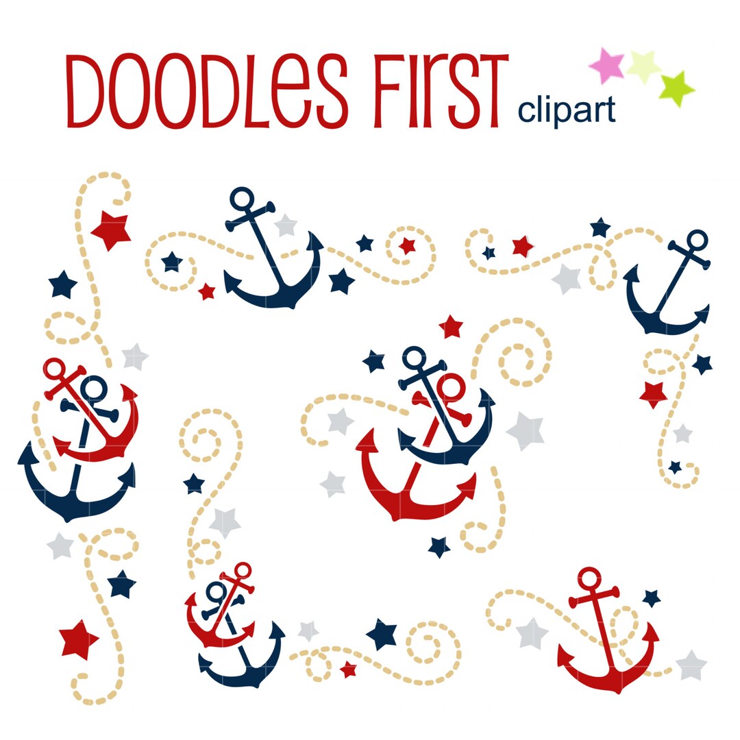 Anchors Away Corners and Borders Digital Clip Art for Scrapbooking ...