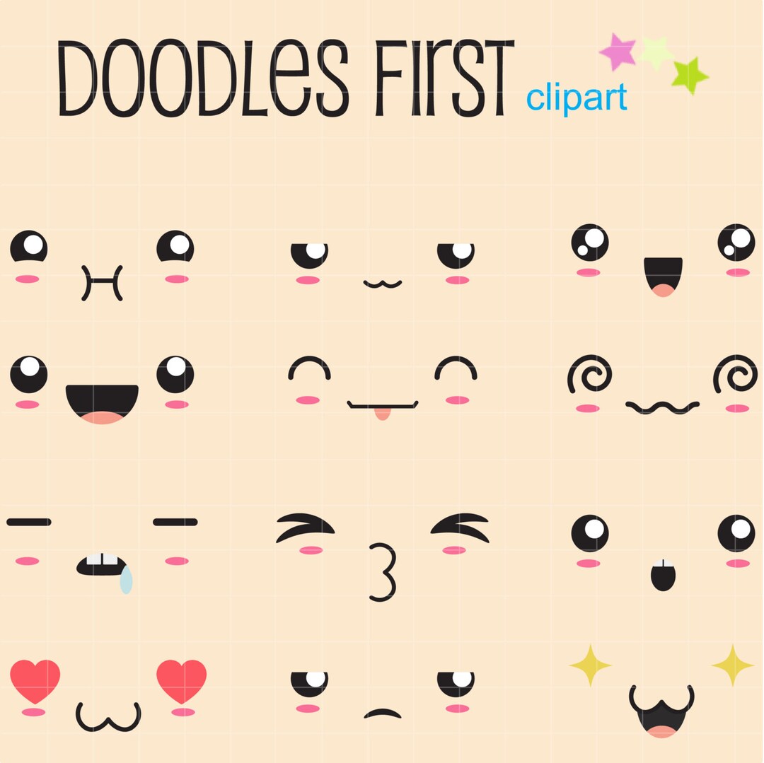 Kawaii Clipart, Kawaii SVG, Kawaii PNG, Kawaii Faces, Kawaii Vectors ...