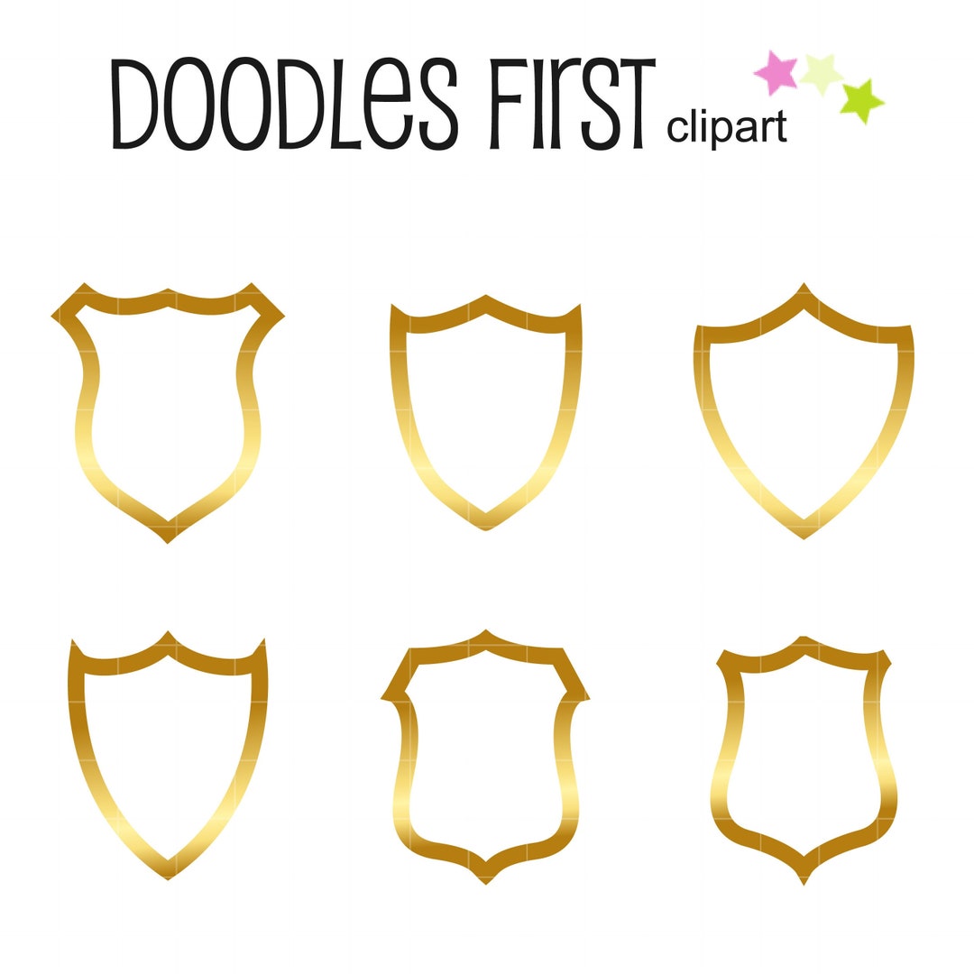 Golden Shield Digital Clip Art for Scrapbooking Card Making Cupcake ...