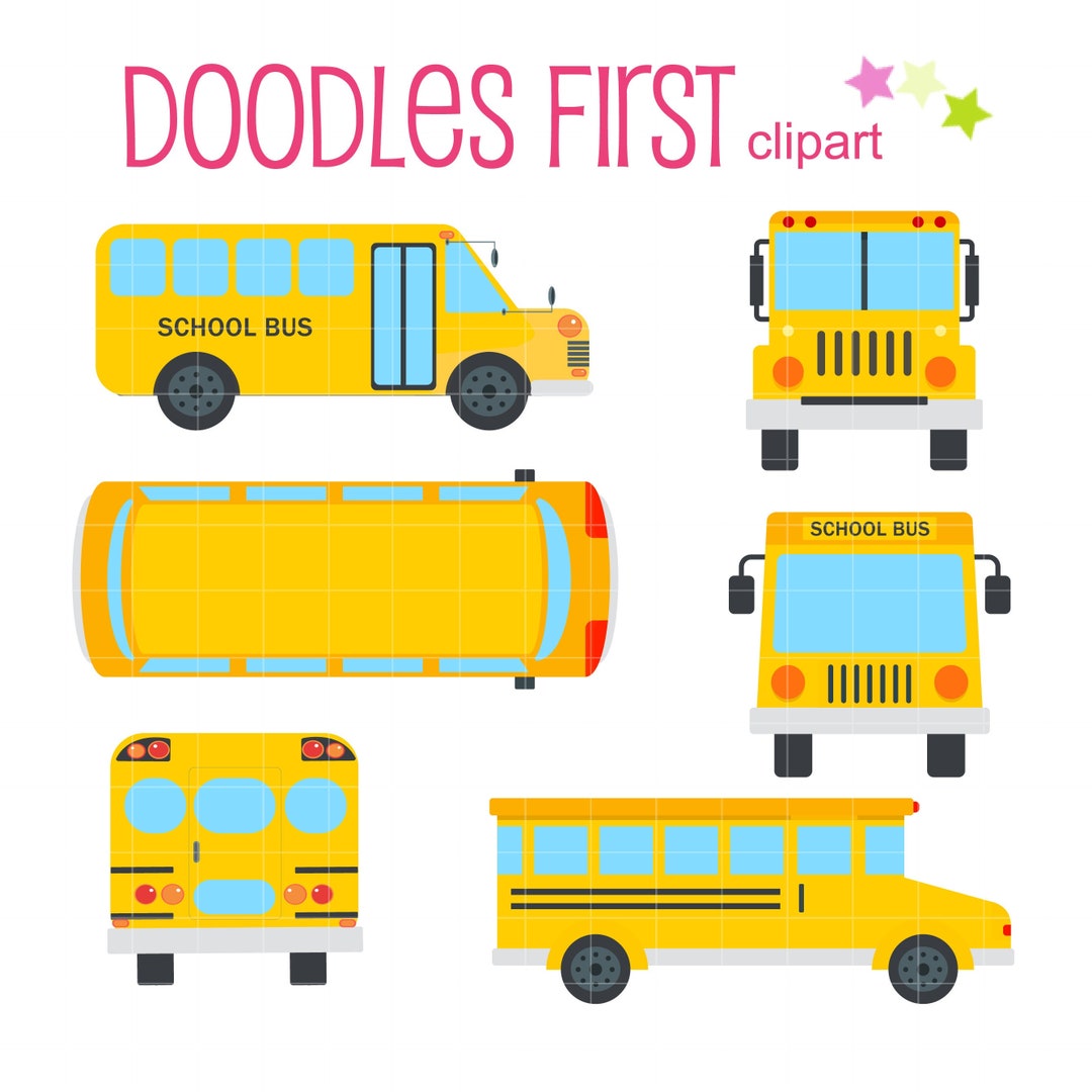 School Bus Collection Digital Clip Art for Scrapbooking Card Making ...