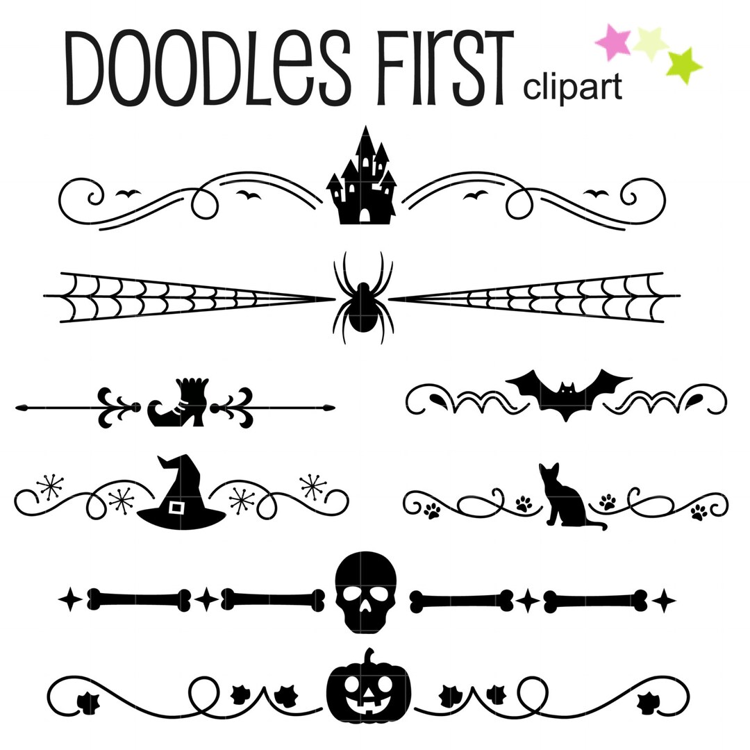 Wicked Halloween Dividers Digital Clip Art for Scrapbooking Card Making ...