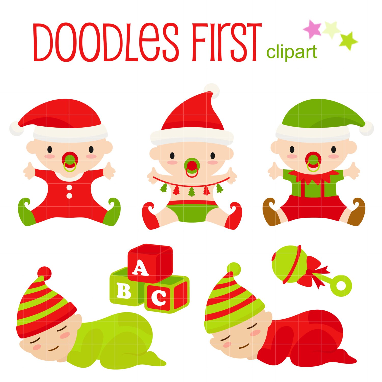 Holiday Babies Digital Clip Art for Scrapbooking Card Making | Etsy