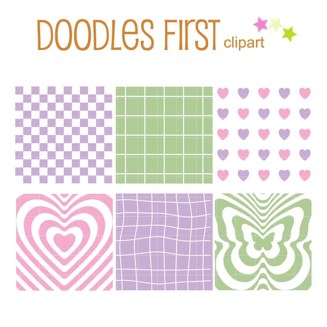 Y2K Pattern, Groovy Pattern Collection Digital Clip Art for ...