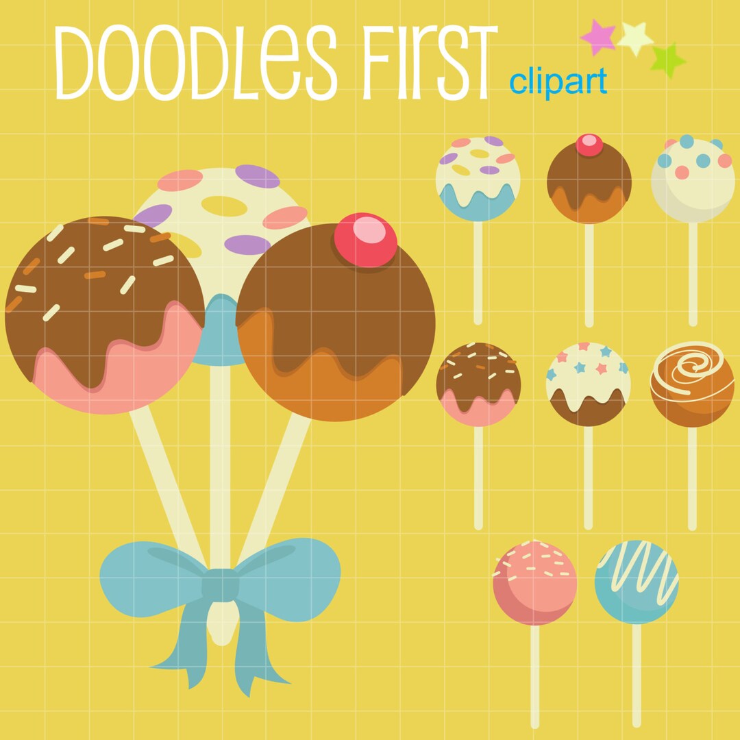 Cake Pops Digital Clipart for Scrapbooking, Journaling, Cricut Cut ...
