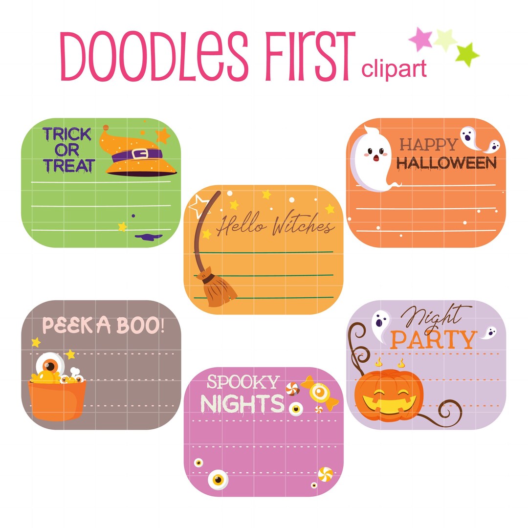 Halloween Sticky Note Digital Clip Art for Scrapbooking Card Making ...