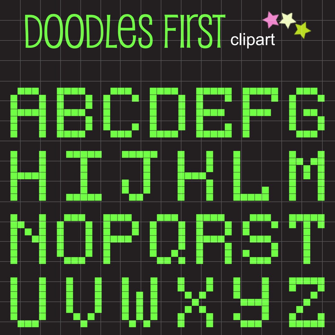 Fun Pixelate Alphabet Digital Clip Art for Scrapbooking, Cricut Cut ...