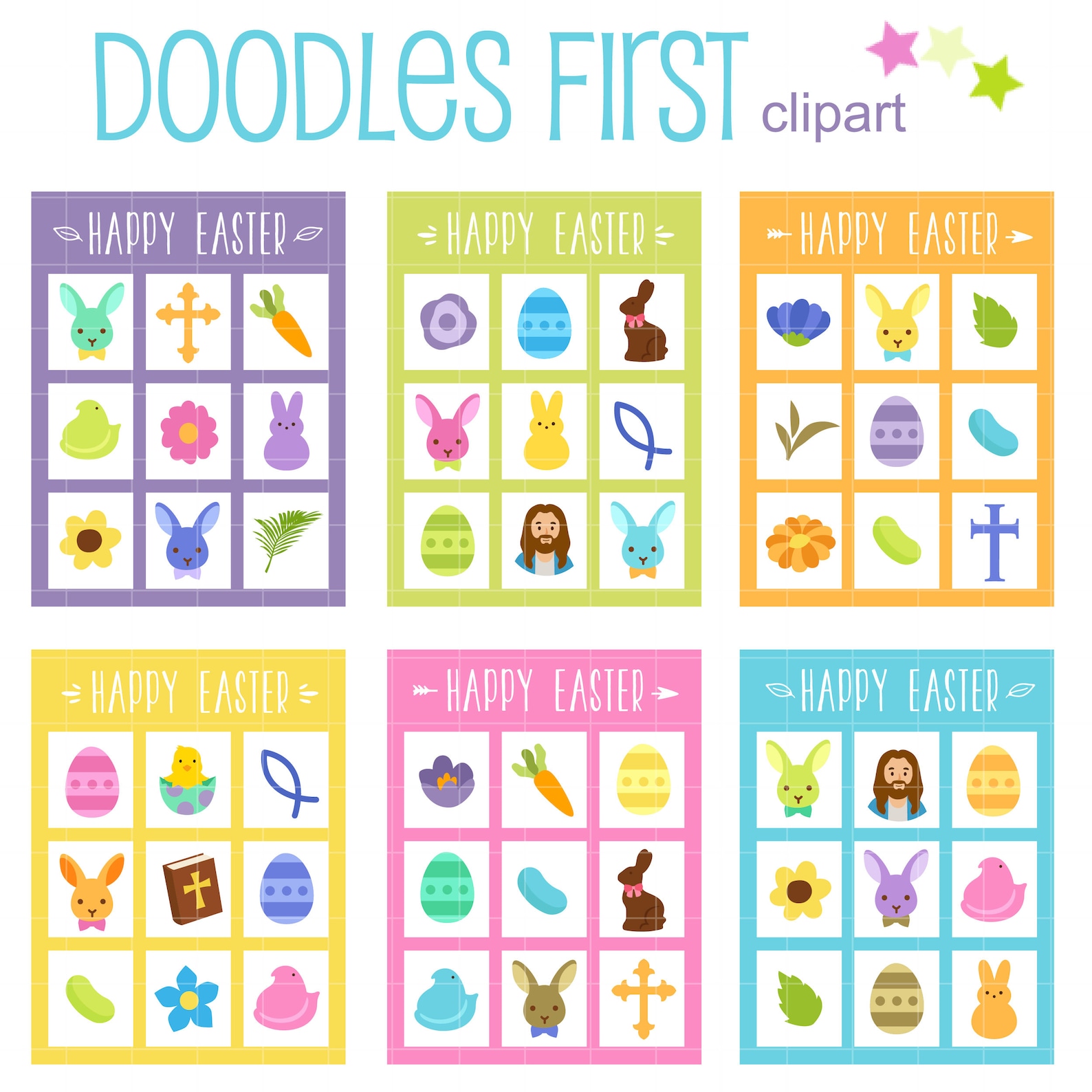Happy Easter Bingo Digital Clip Art for Scrapbooking Card - Etsy