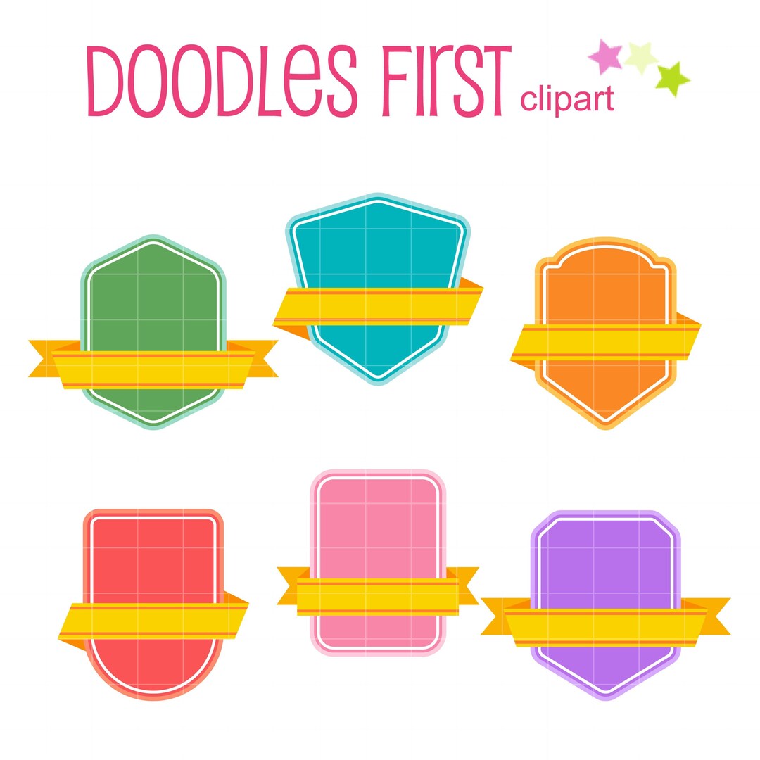 Colorful Blank Badge Digital Clip Art for Scrapbooking Card Making ...