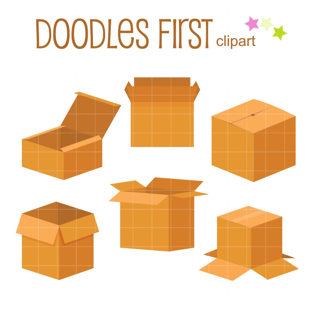 Empty Package Box Clip Art for Scrapbooking Card Making Cupcake Toppers ...