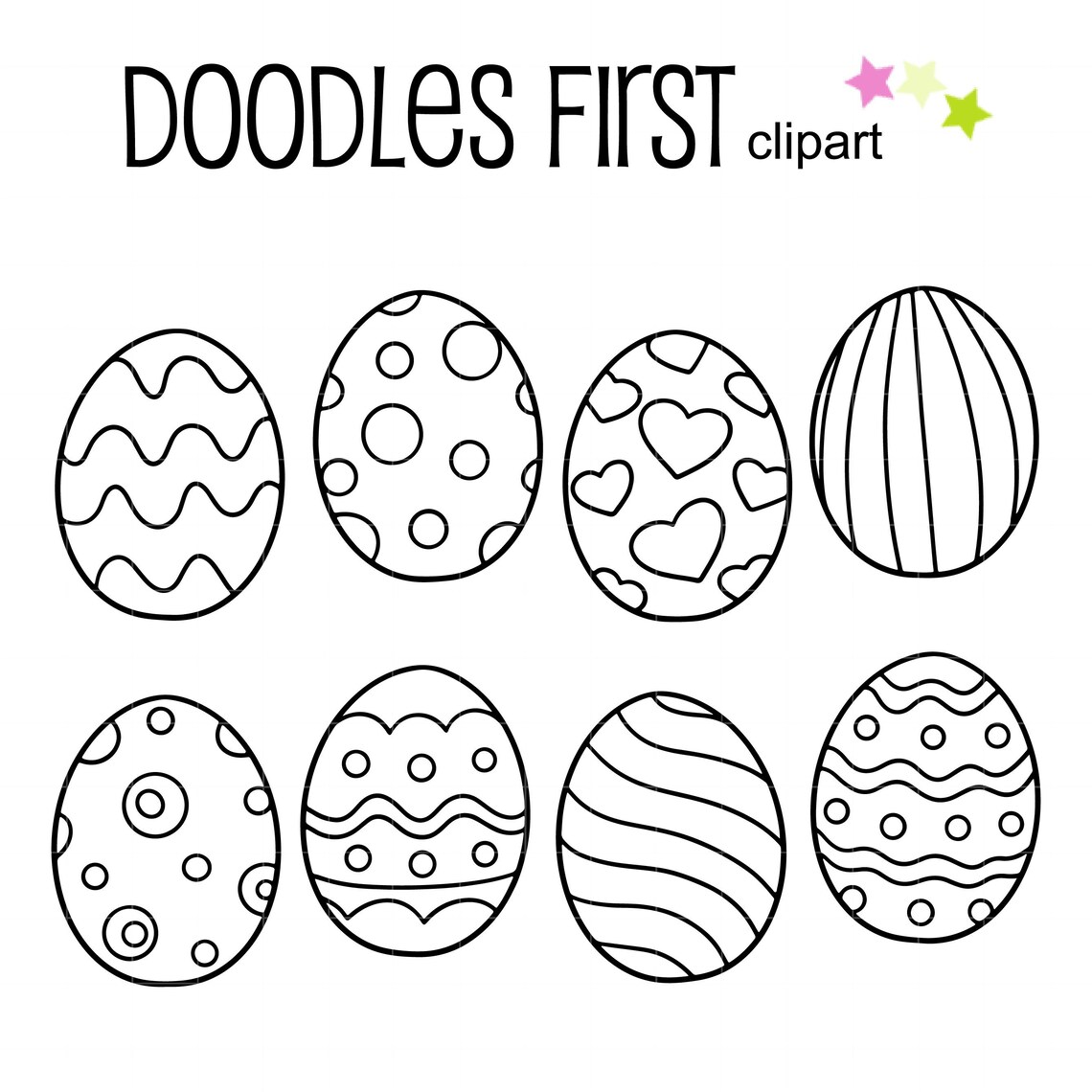 Easter Egg Outline Clipart, SVG Cut Files (digital Download) - Etsy