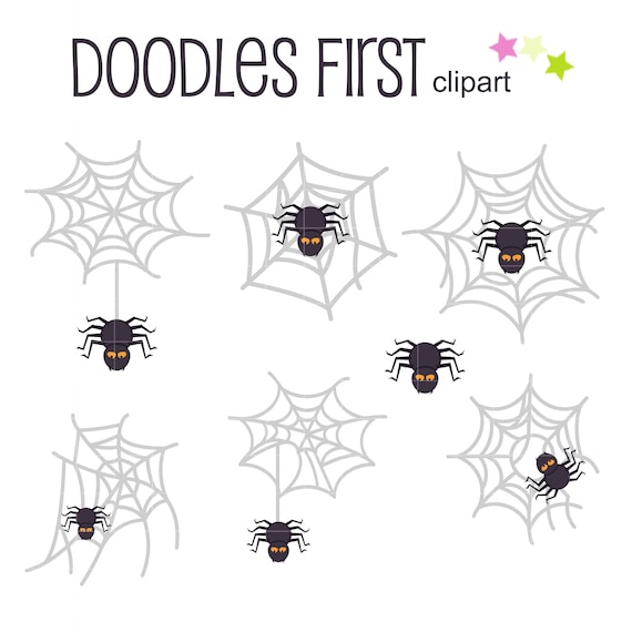 Spider and Spider Web Digital Clip Art for Scrapbooking Card - Etsy