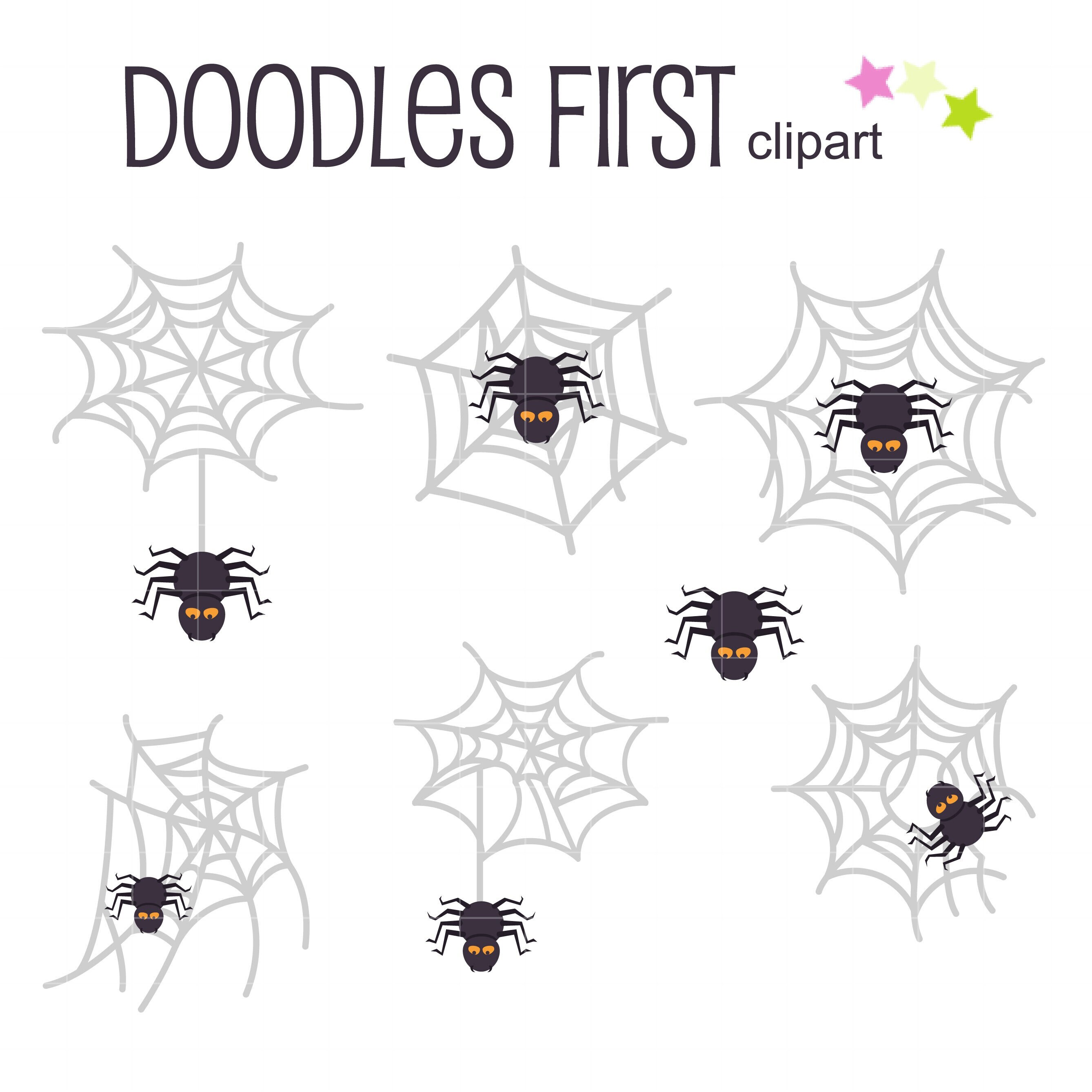 Spider and Spider Web Digital Clip Art for Scrapbooking Card | Etsy