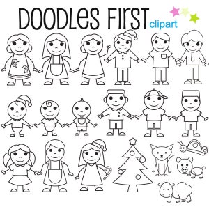 Stick Family Includes Christmas Digital Clip Art for Scrapbooking Card ...