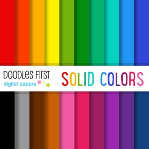 Solid Colors Digital Paper Pack Includes 10 for Scrapbooking Paper ...