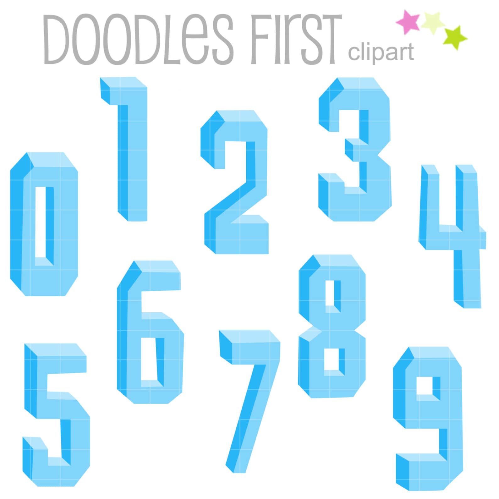Ice Block Numbers Clip Art for Scrapbooking Card Making - Etsy