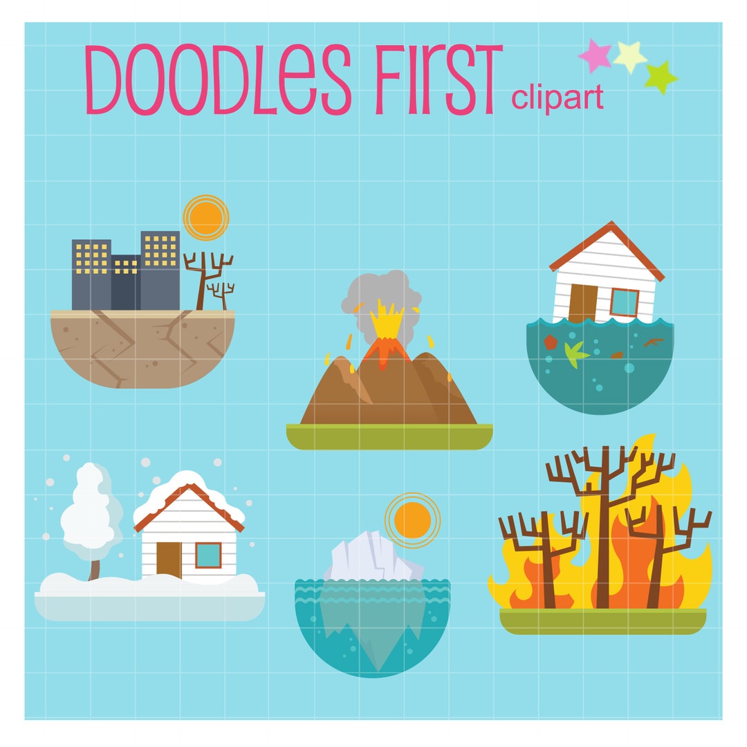 Earth Natural Disaster Digital Clip Art for Scrapbooking Card Making ...