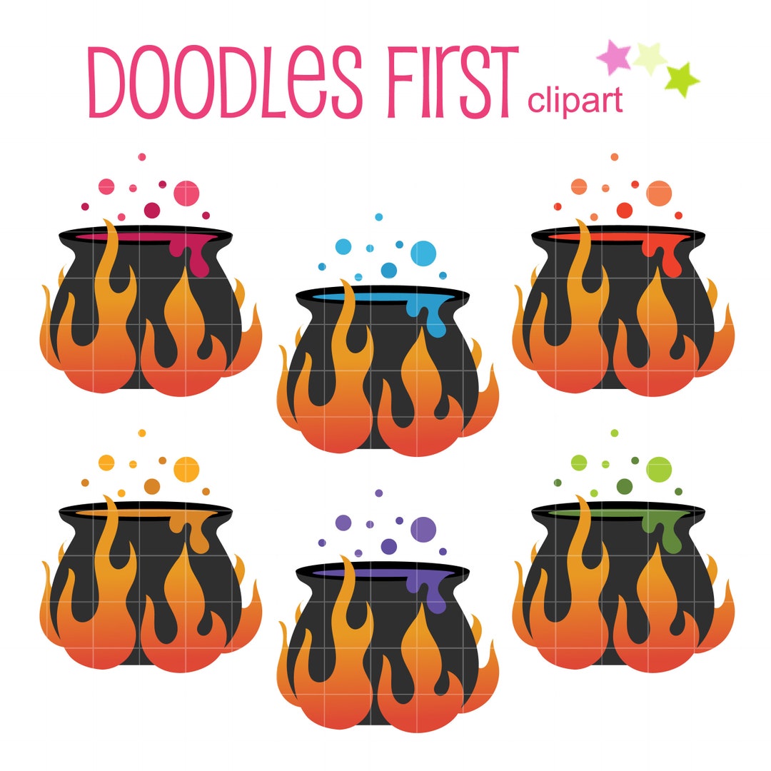 Halloween Cauldron Digital Clip Art for Scrapbooking Card Making ...