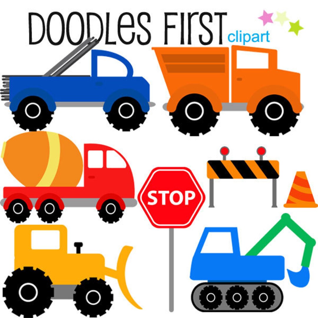 Construction Digital Clipart for Scrapbooking, Journaling, Cricut Cut ...