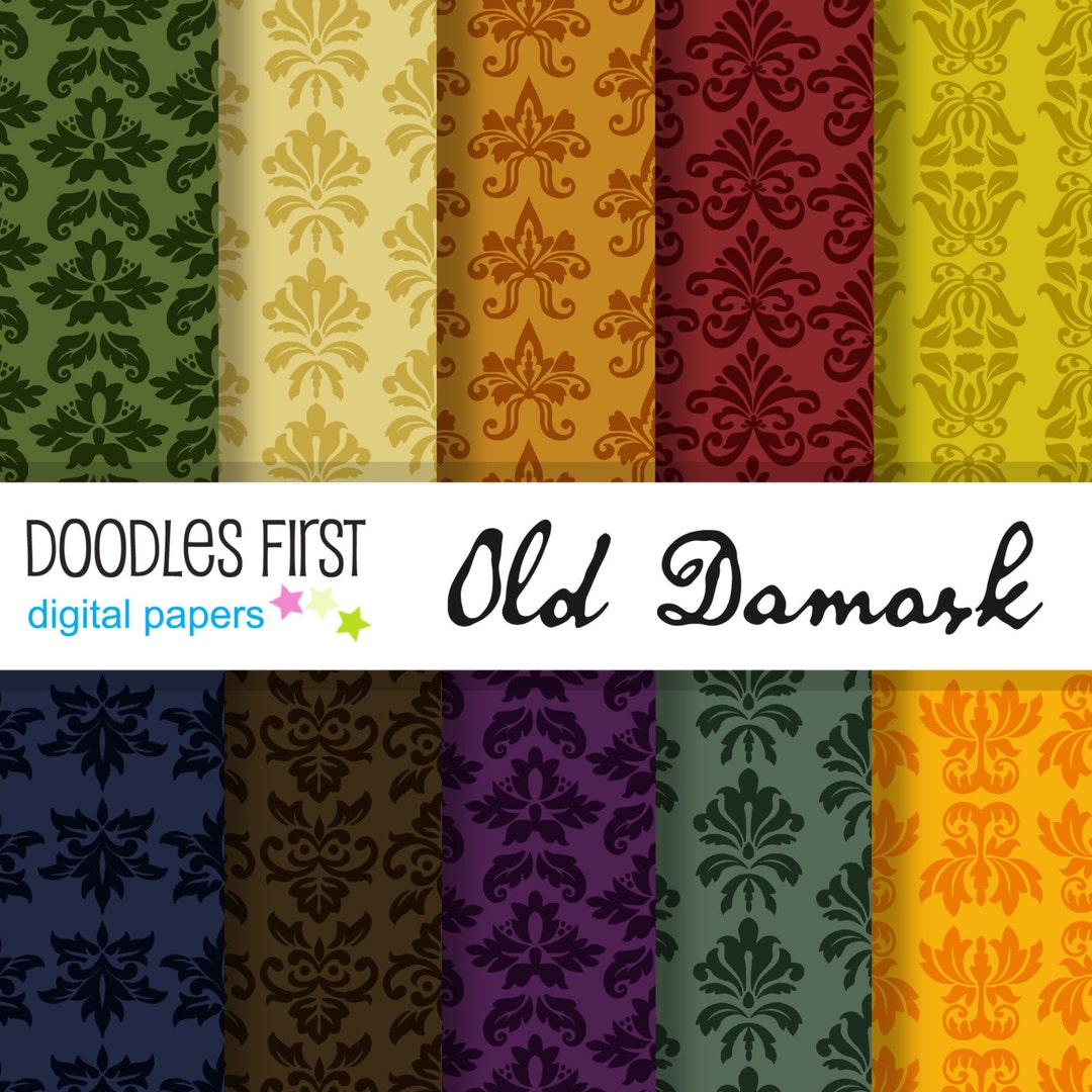 Vintage Damask Digital Paper Pack Includes 10 for Scrapbooking Paper ...
