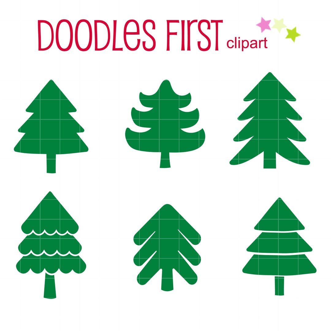 Bare Christmas Pine Tree Clip Art for Scrapbooking Card Making Cupcake ...