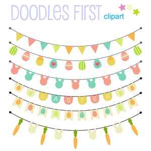Happy Easter Buntings Digital Clipart for Scrapbooking, Cricut Cut ...