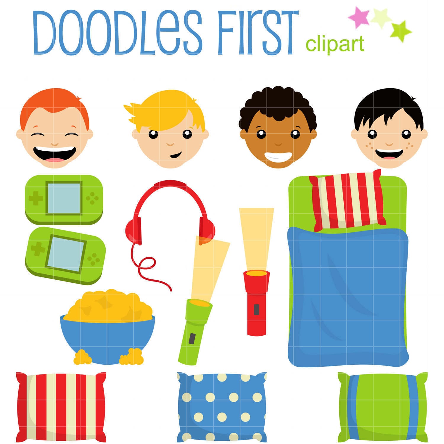 Boys Sleepover Clip Art