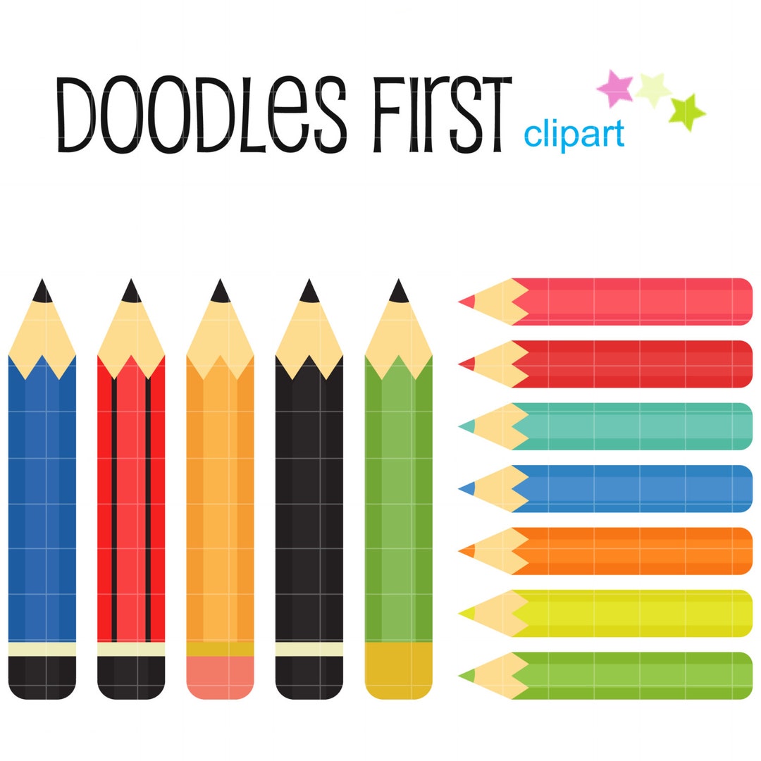 Fun Pencils SVG, Digital Clip Art for Scrapbooking, Circut & Cutting ...