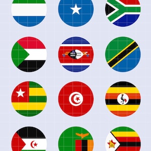 African Flags (4) Collage Sheets for Scrapbooking Card Making Cupcake ...