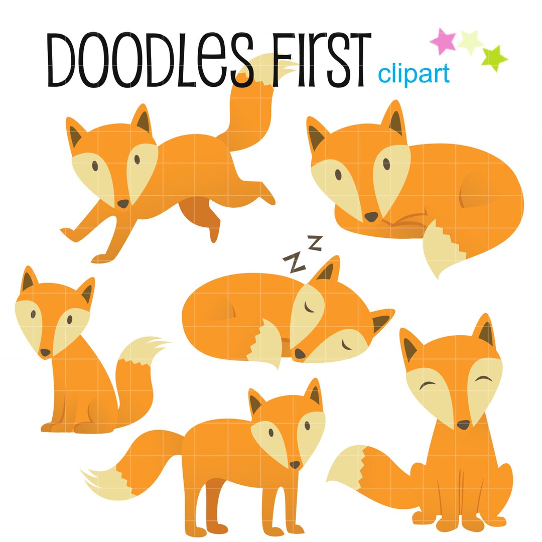 Fantastic Fox Digital Clip Art for Scrapbooking, Cricut Cut Files ...