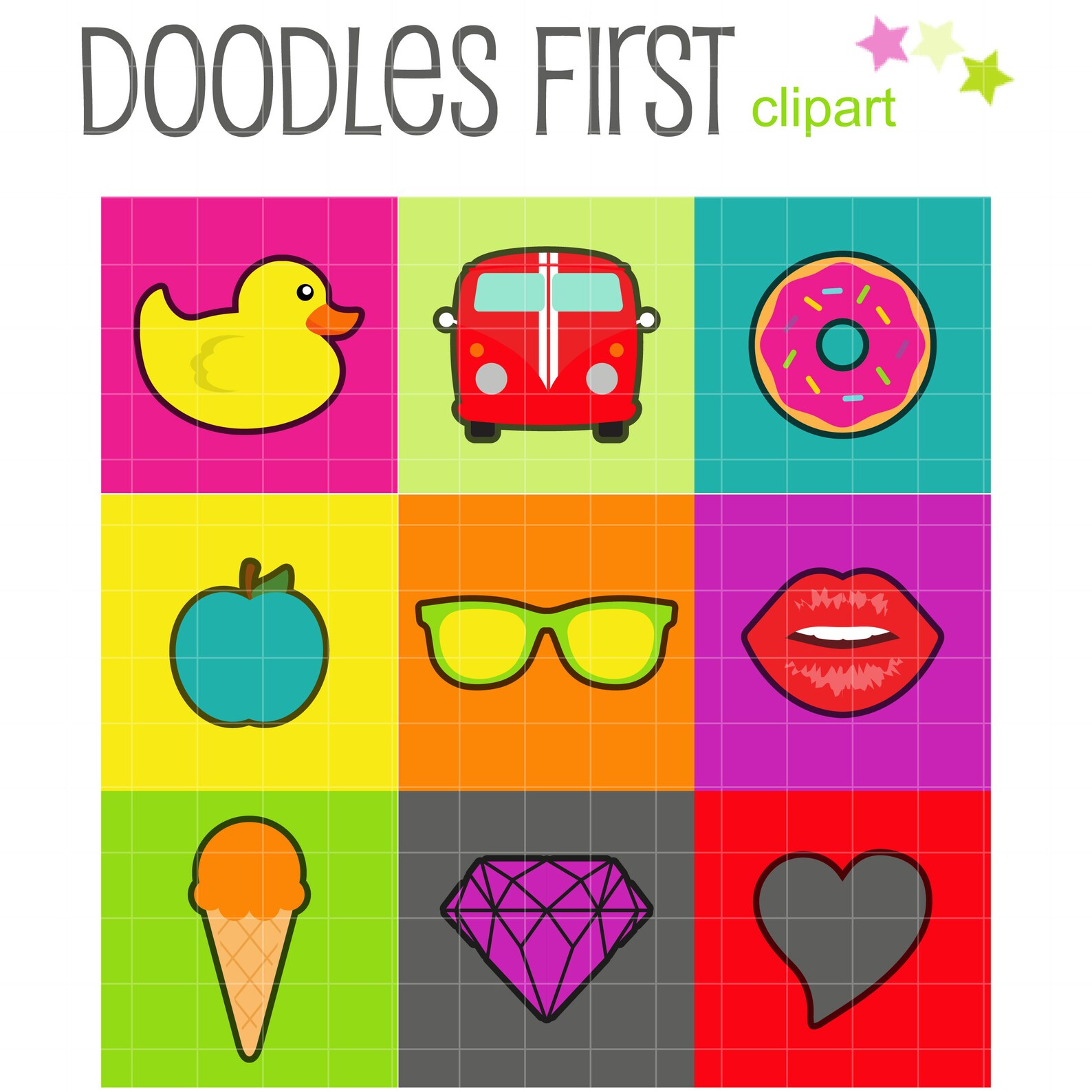 Pop Art Stuff Digital Clip Art for Scrapbooking Card Making Cupcake ...