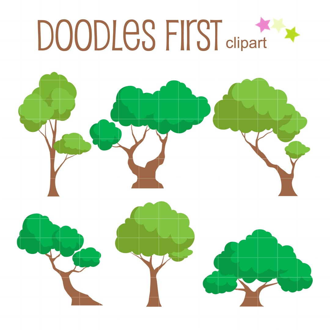 Green Trees Collection Digital Clip Art for Scrapbooking Card Making ...