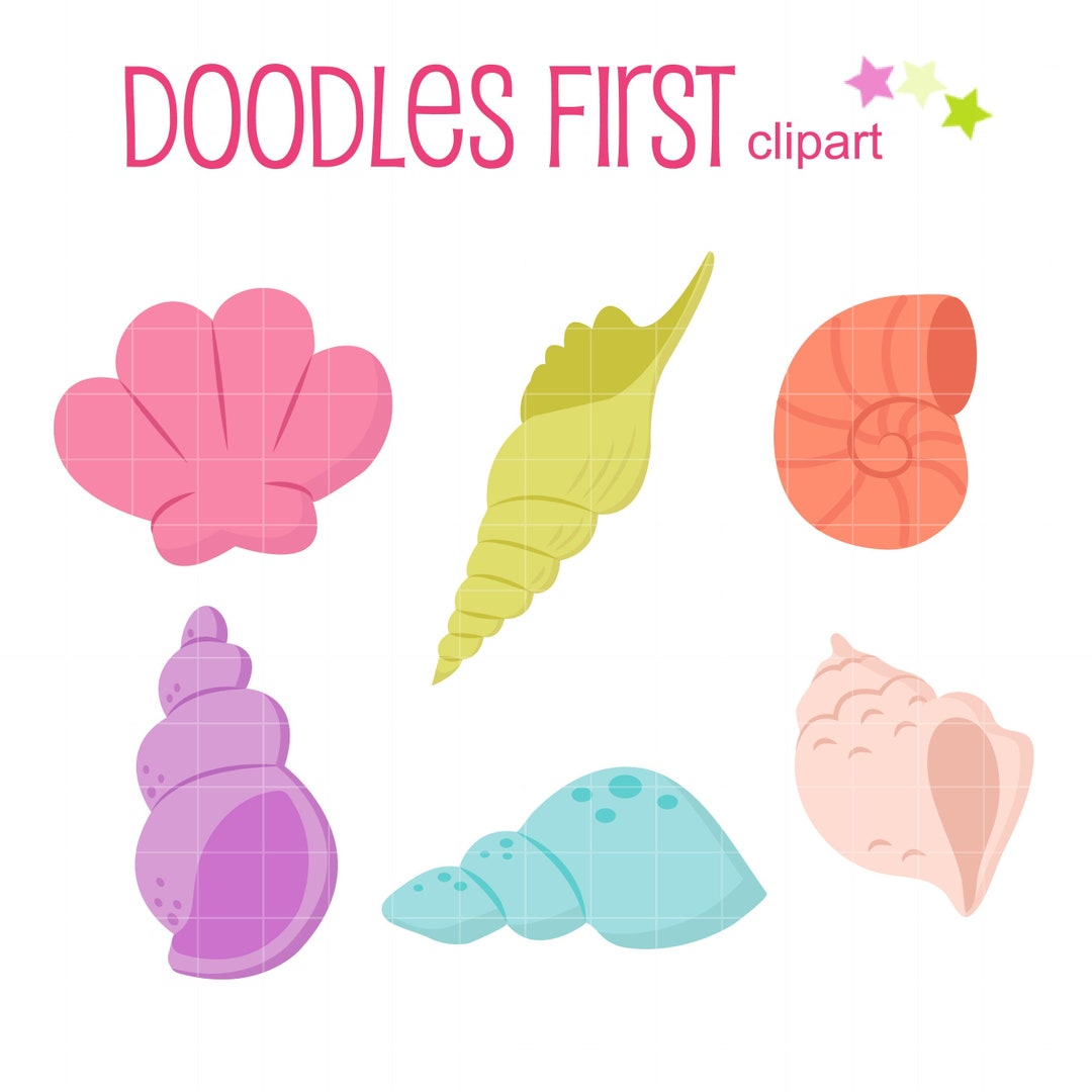 Delicate Sea Shells Digital Clip Art for Scrapbooking Card Making ...