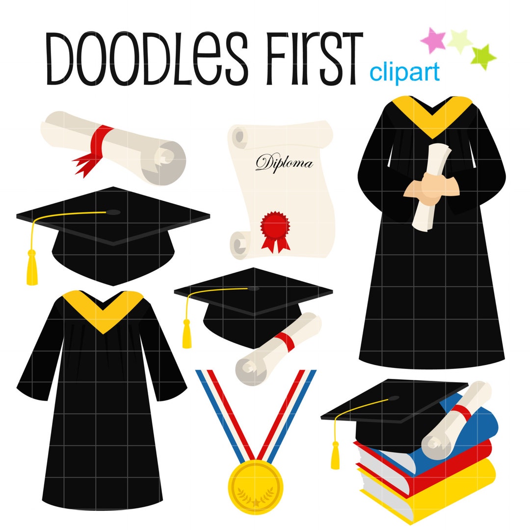 Graduation Digital Clip Art for Clipart for Scrapbooking, Cricut Cut ...