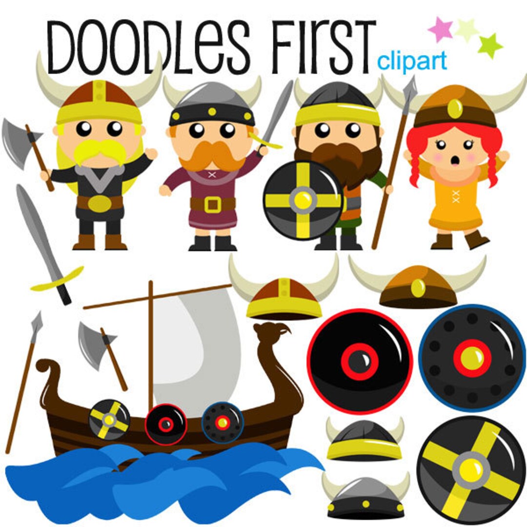 Vikings Warriors Digital Clipart for Scrapbooking, Cricut Cut Files ...
