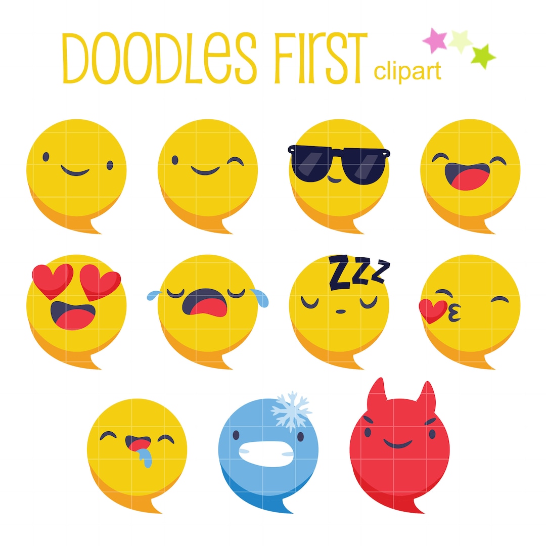 Cute Chat Emoticons Clip Art for Scrapbooking Card Making Cupcake ...