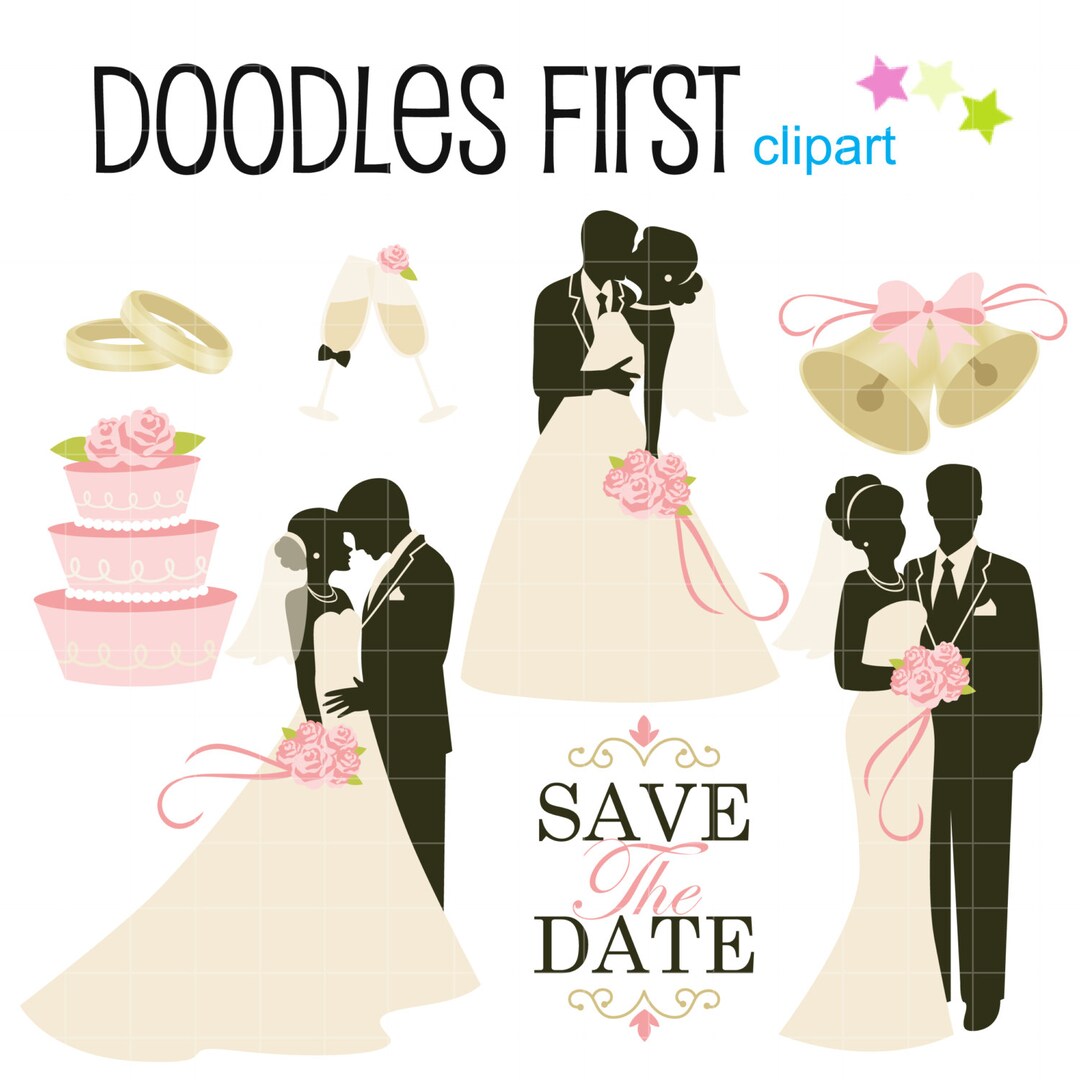 Wedding Couples Bride Groom Clip Art for Scrapbooking Junk - Etsy