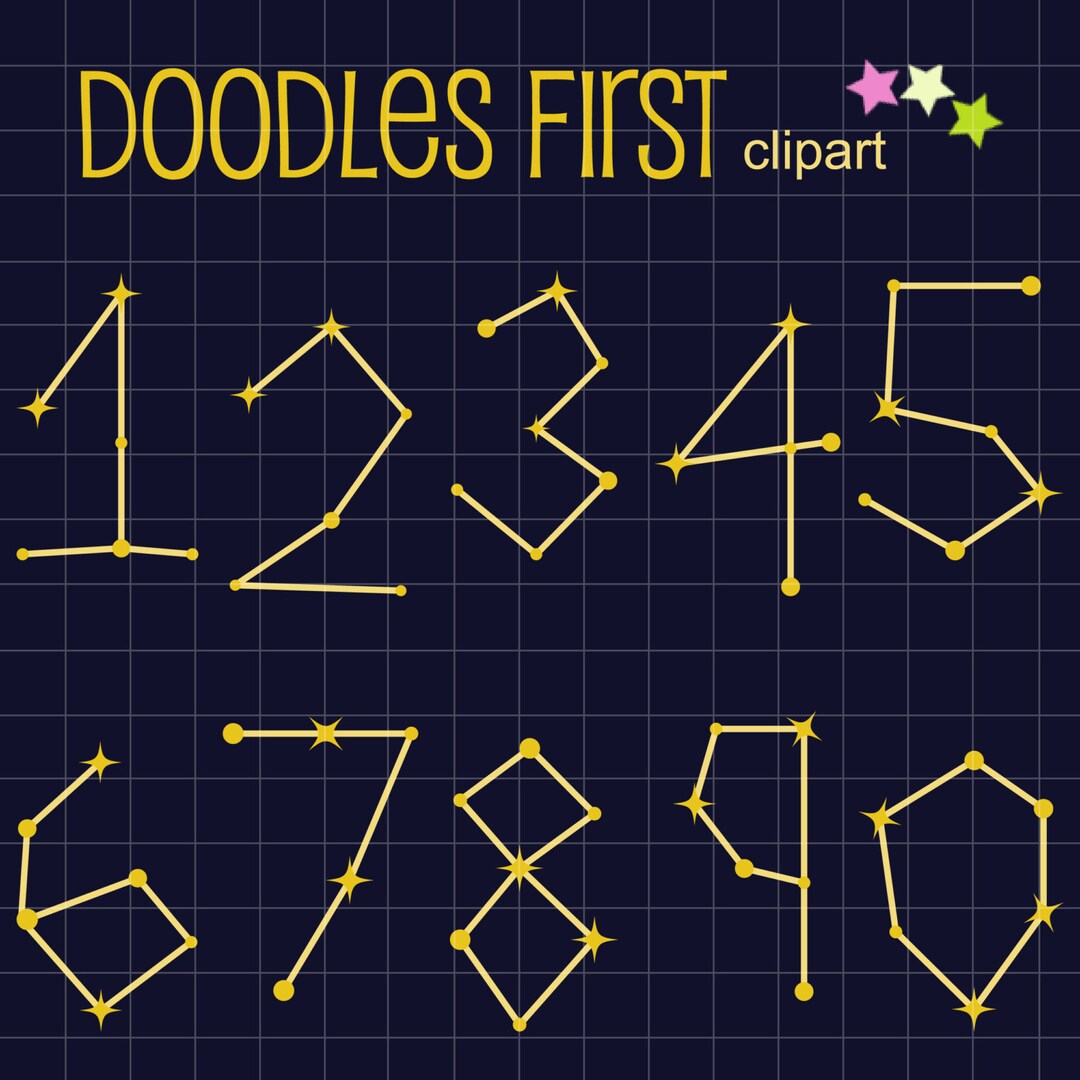 Number Constellation Clip Art for Scrapbooking Card Making Cupcake ...