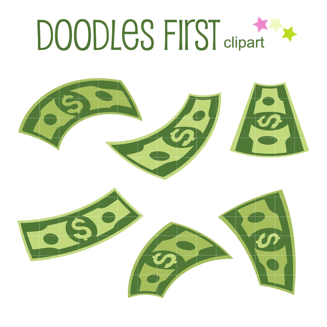 Falling Money Clip Art for Scrapbooking Card Making Cupcake Toppers ...
