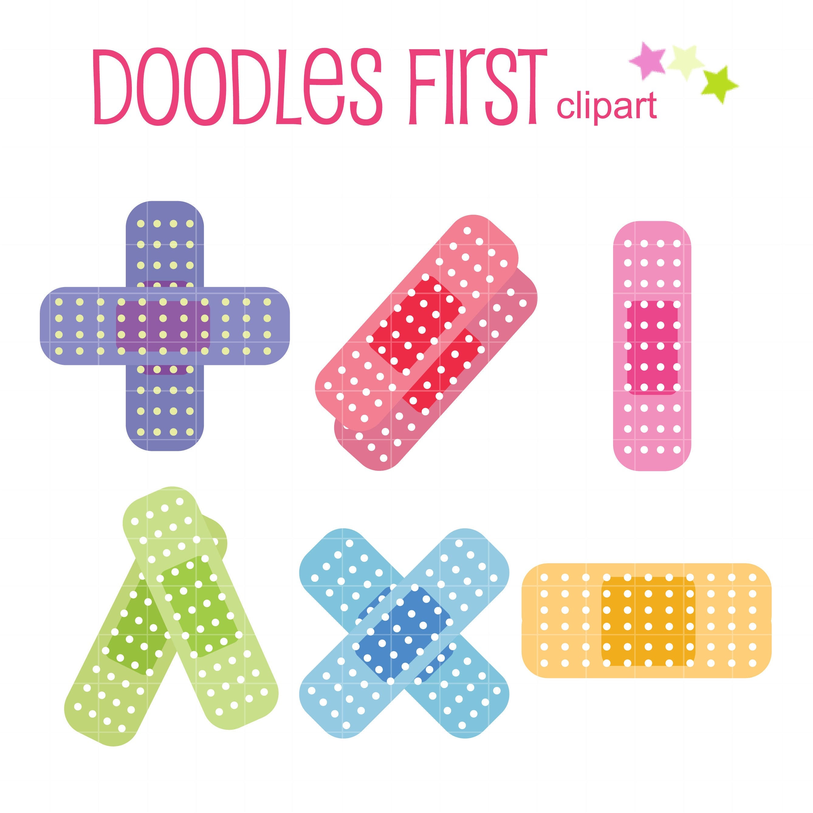 Colorful Band Aid Kit Digital Clip Art for Scrapbooking Card | Etsy