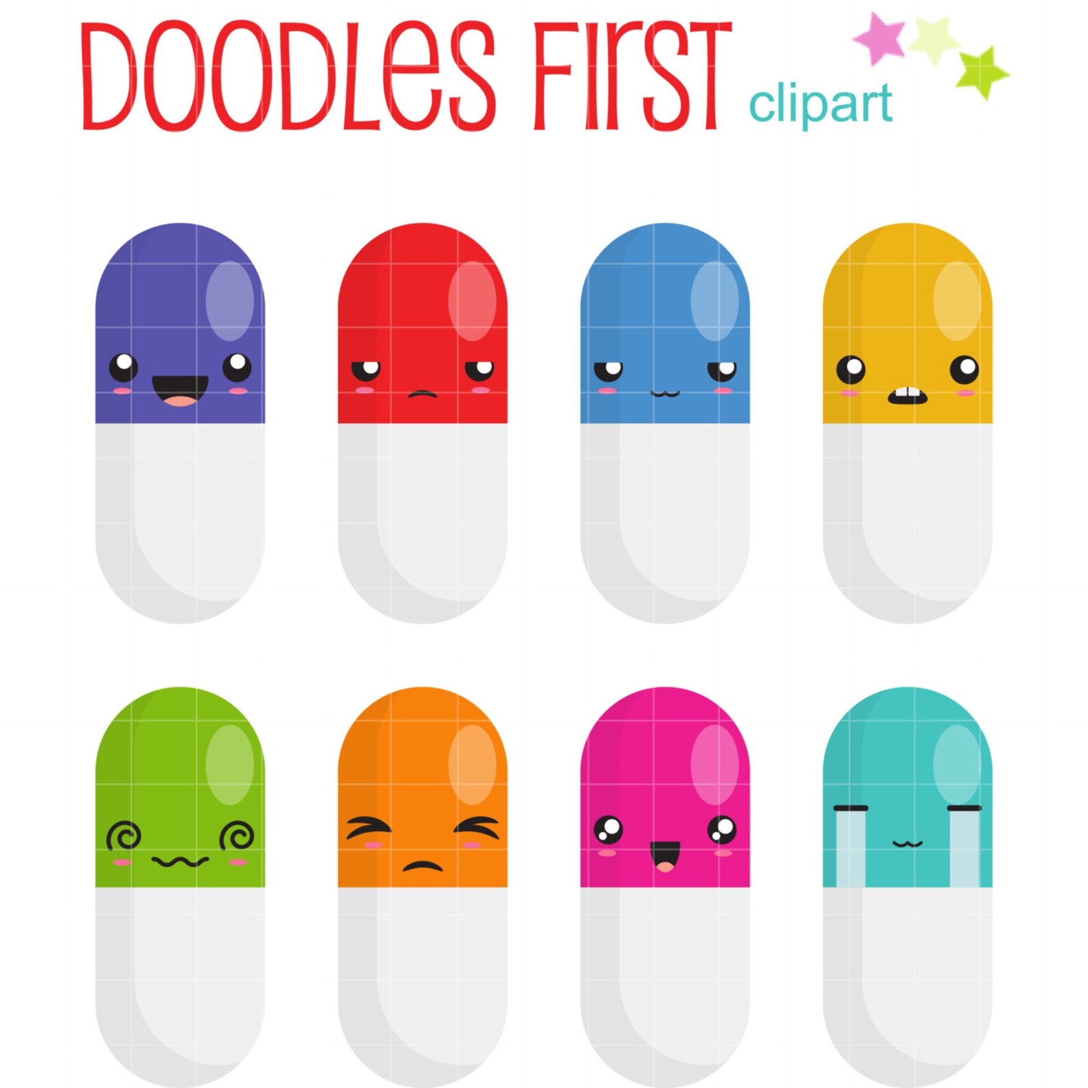 Kawaii Medicine Pills Clip Art for Scrapbooking Card Making - Etsy