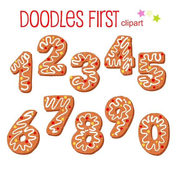 Gingerbread Numbers Clip Art for Scrapbooking Card Making | Etsy